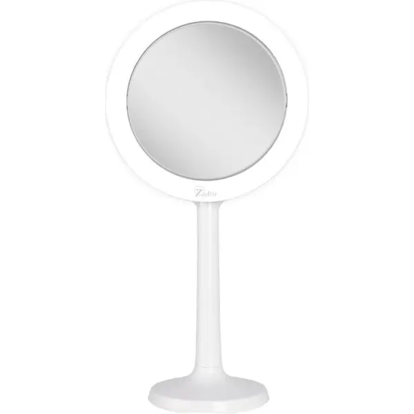 ZADRO Hudson Lighted Makeup Mirror With 8x/1x Magnifications & Suction Cup - White