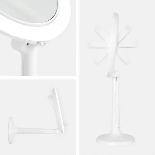 ZADRO Hudson Lighted Makeup Mirror With 8x/1x Magnifications & Suction Cup - White