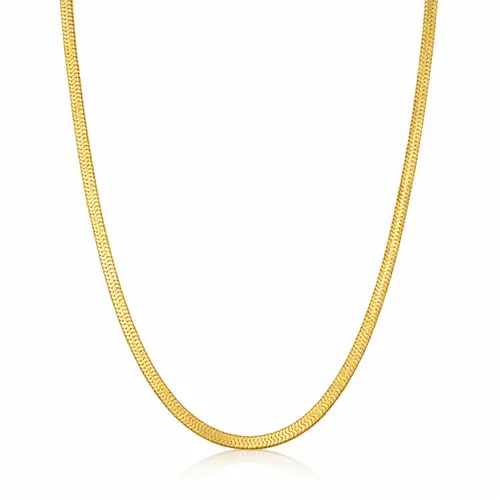 DONATELLO GIAN Gold-tone Sterling Silver Herringbone Chain Necklace - Yellow