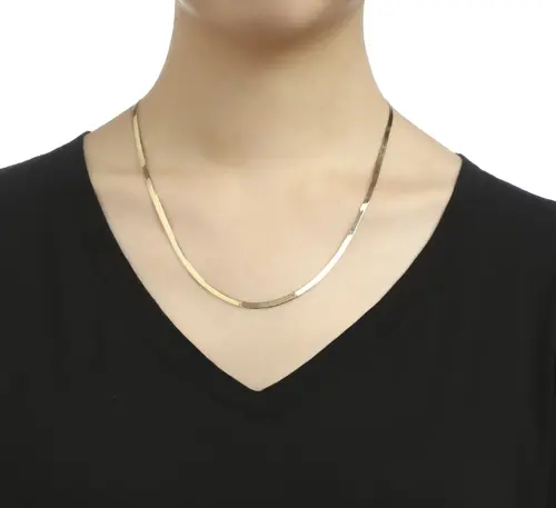 DONATELLO GIAN Gold-tone Sterling Silver Herringbone Chain Necklace