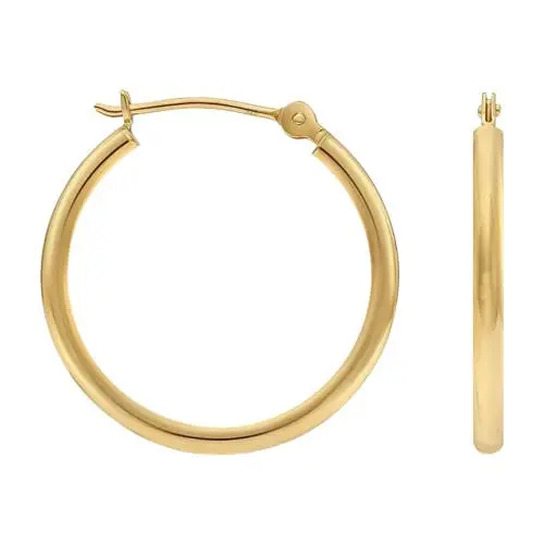 DONATELLO GIAN Name' 925 Sterling Silver 14k Gold Plated Hoop Earrings - Yellow