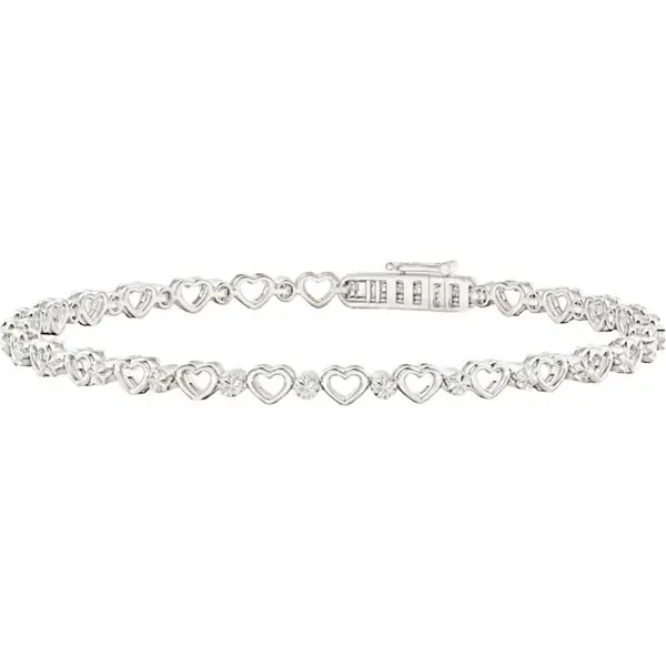 DONATELLO GIAN Name' Diamond Cut And Hearts Bracelet - Silver