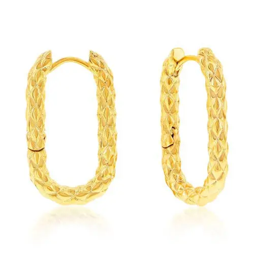 DONATELLO GIAN Name' Diamond Cut Hoop Earrings - Gold
