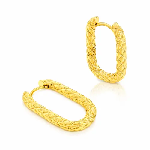 DONATELLO GIAN Name' Diamond Cut Hoop Earrings