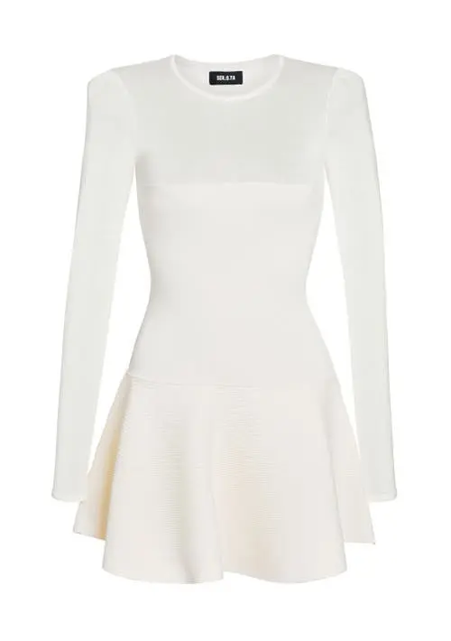 Seroya Joselyn Knit Mini Dress In Eggshell - 30% Off | Editorialist