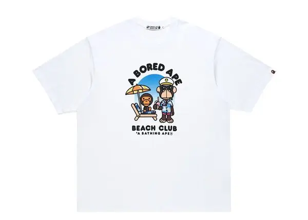 A BATHING APE X Bored Ape Yacht Club Resort Tee Shirt - White