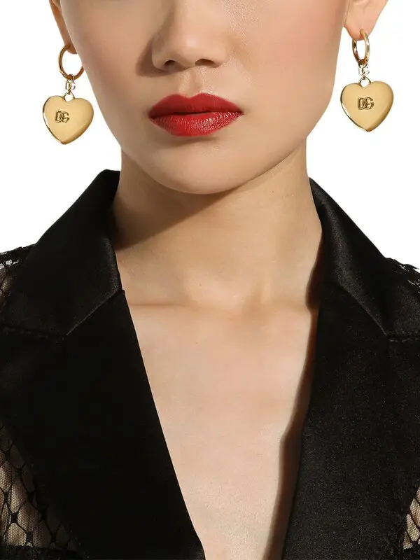 Dolce & Gabbana Goldtone Heart Drop Earrings