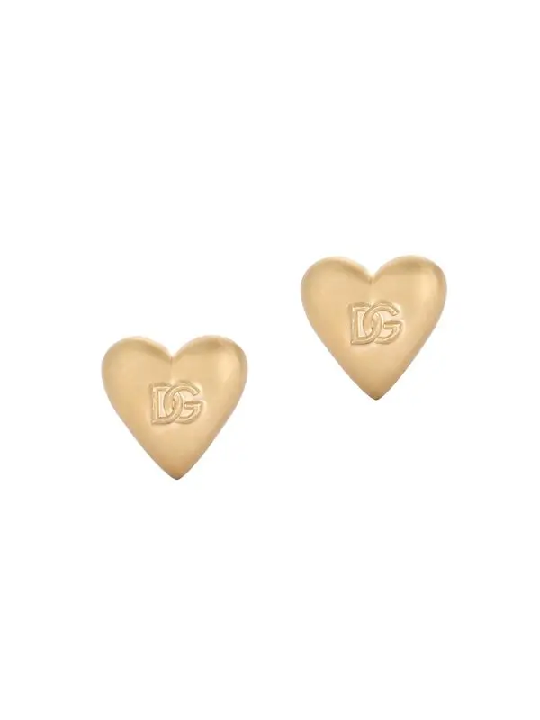 Dolce & Gabbana Goldtone Monogram Heart Clip-on Stud Earrings