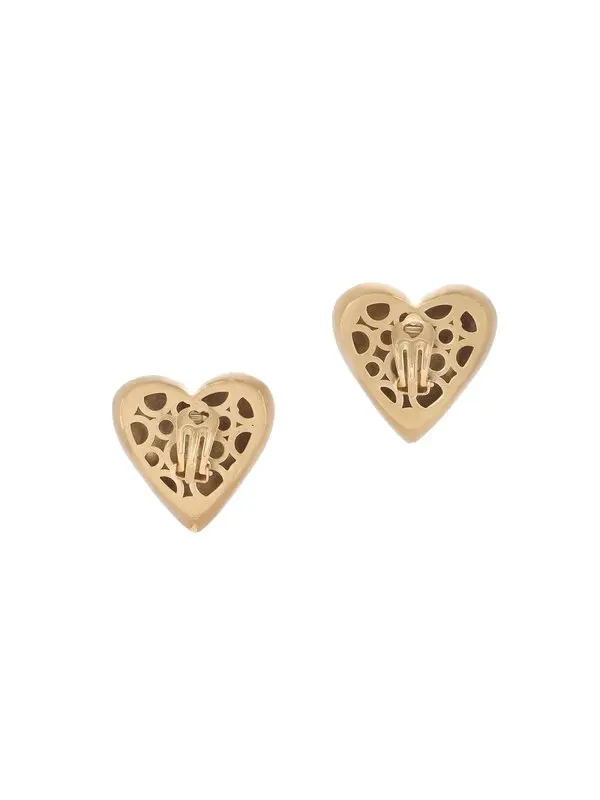 Dolce & Gabbana Goldtone Monogram Heart Clip-on Stud Earrings