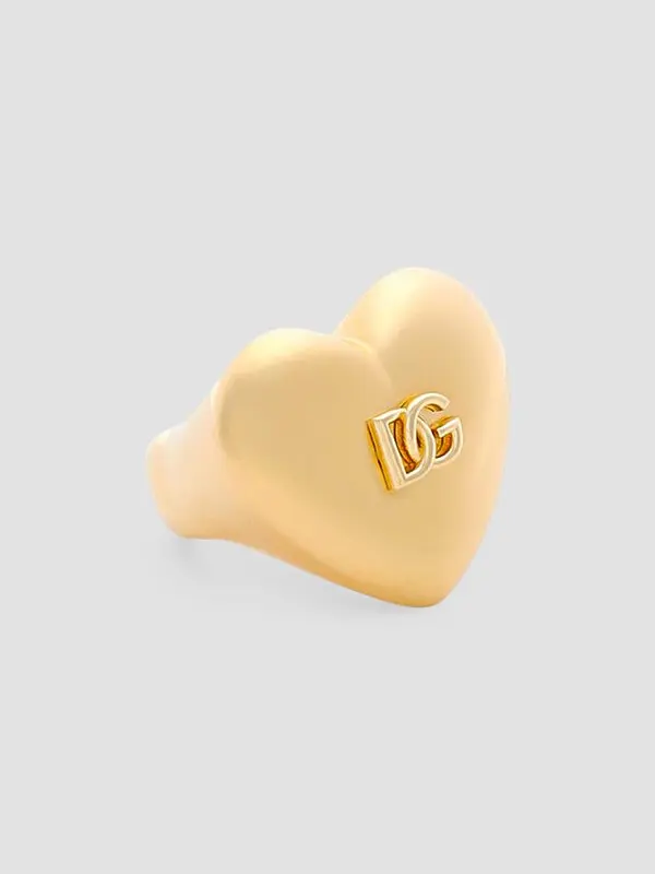 Dolce & Gabbana Goldtone Heart Logo Ring