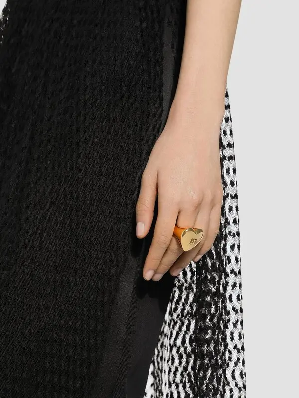 Dolce & Gabbana Goldtone Heart Logo Ring