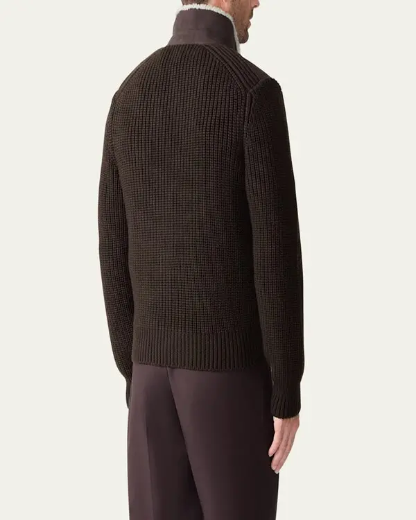 Mackage Jonathan Mixed-media Shearling Jacket - Coffee-nat