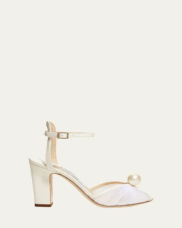 JIMMY CHOO Sacaria Tulle Pearly Sandals