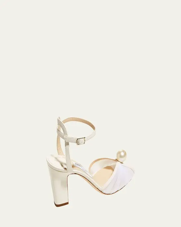 JIMMY CHOO Sacaria Tulle Pearly Sandals