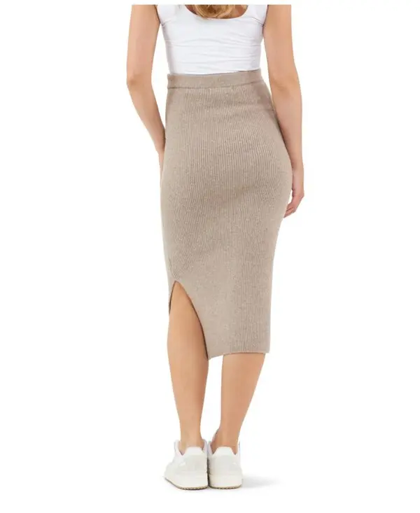 RIPE MATERNITY Dani Knit Midi Skirt - Latte