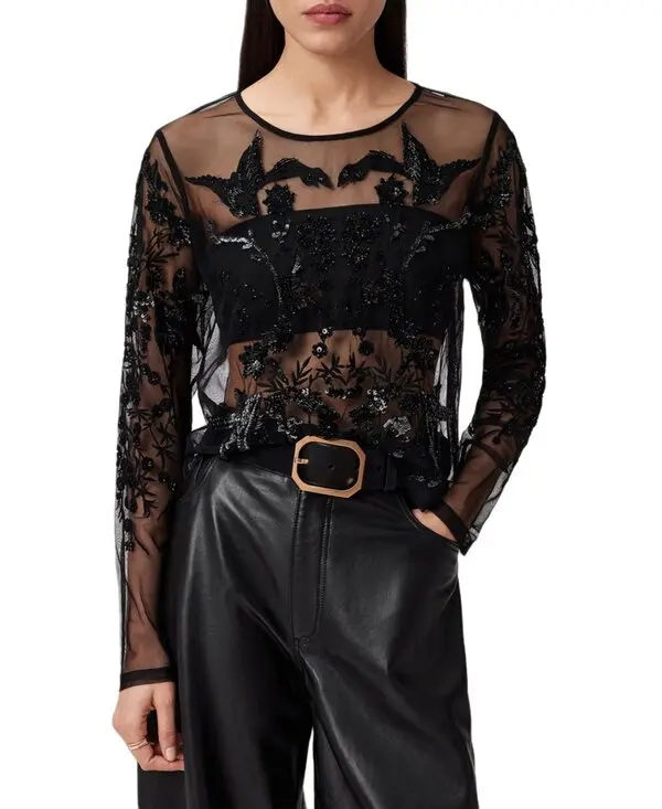 ALLSAINTS Greta Embellished Top