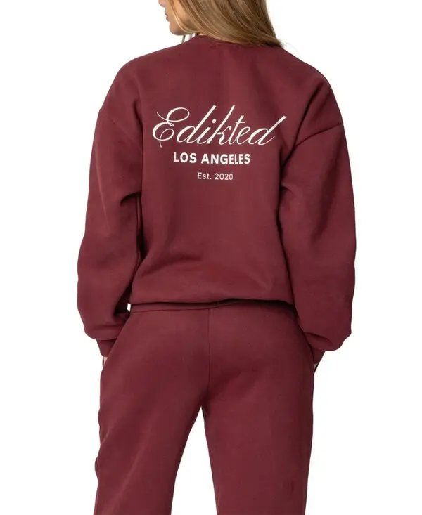 EDIKTED Get Sweatshirt - Burgundy