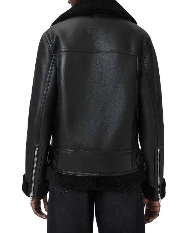 ALLSAINTS Sola Shearling Jacket - Black/black