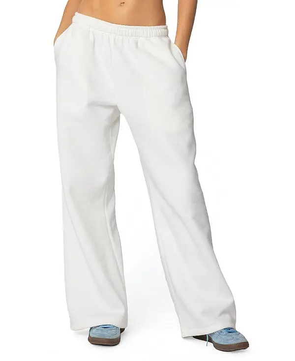 EDIKTED Bonney Bow Detail Sweatpants - Cream