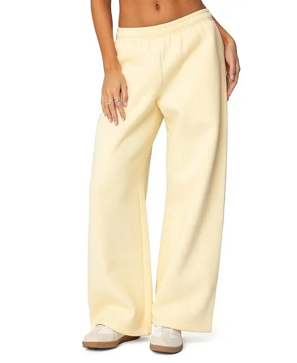 EDIKTED Bonney Bow Detail Sweatpants - Yellow