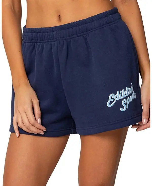 EDIKTED Sporty Sweat Shorts - Navy
