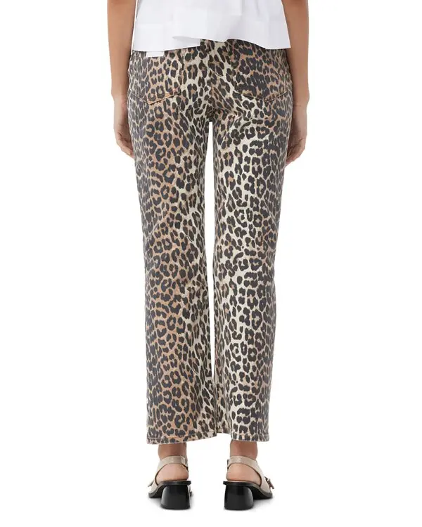 GANNI Print Cropped Jeans - Leopard