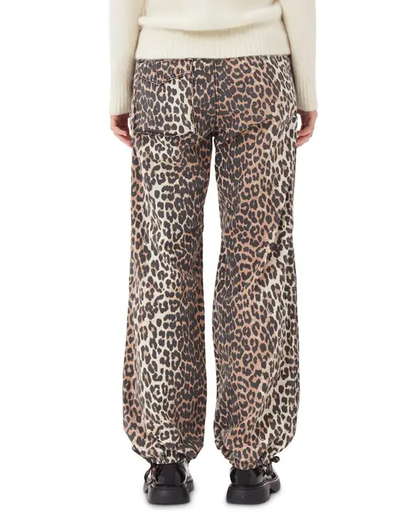 GANNI Leopard Print Drawstring Pants