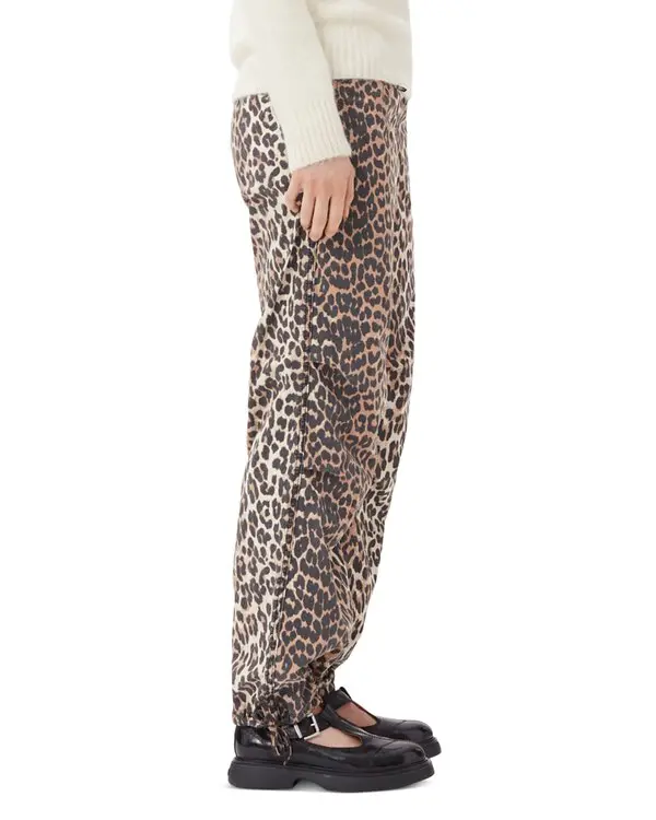 GANNI Leopard Print Drawstring Pants