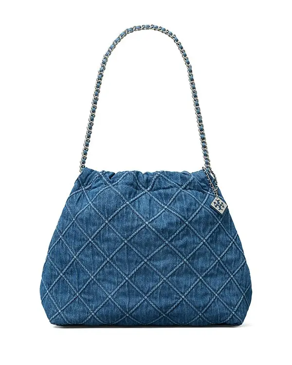 Tory Burch Fleming Hobo Bag - Denim/silver