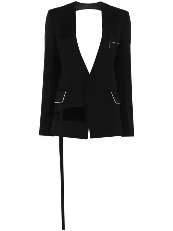 Victoria Beckham Shrunken Collarless Jacket - Black
