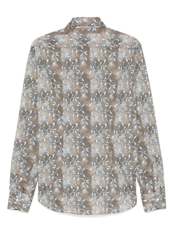 ORIAN Floral Print Shirt - Grey