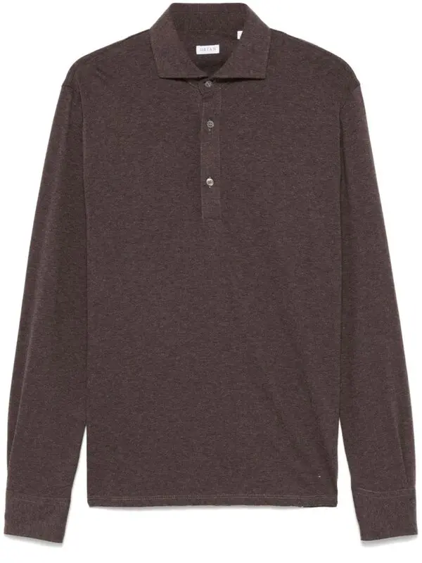 ORIAN Jersey Polo Shirt - Brown