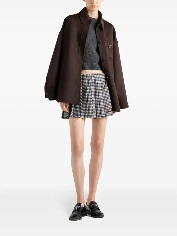 Prada Checked Wool Mini Skirt