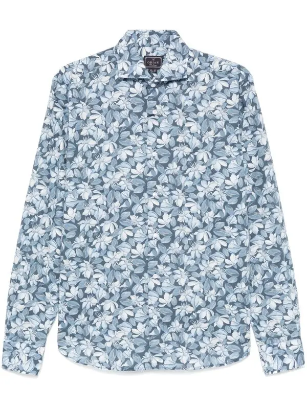 ORIAN Floral-print Shirt - Blue