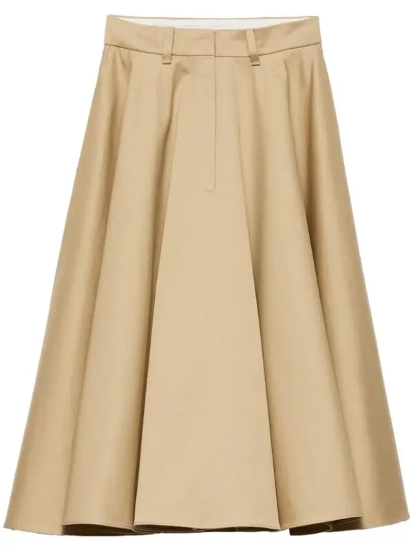 Prada Chino Midi Skirt - Neutrals