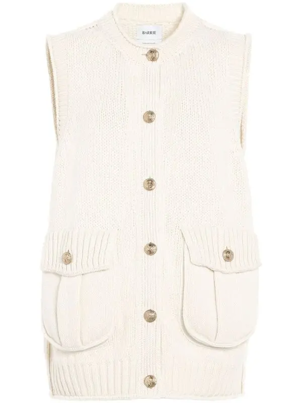 BARRIE Chunky Knit Vest - White
