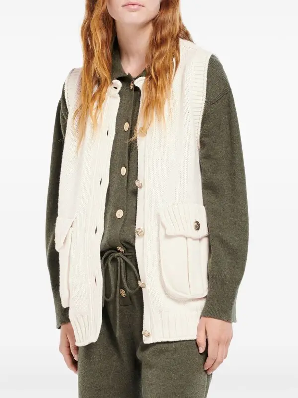 BARRIE Chunky Knit Vest - White