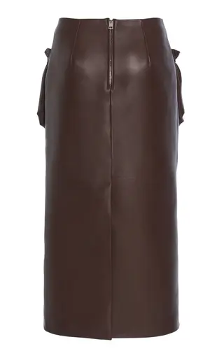 DEL CORE Pocket-detailed Leather Midi Skirt