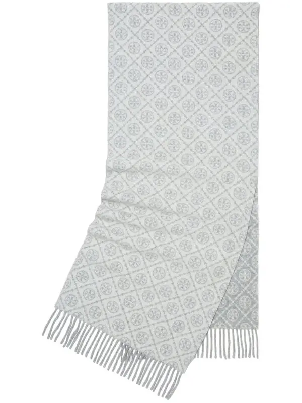 Tory Burch T Monogram Scarf - Grey