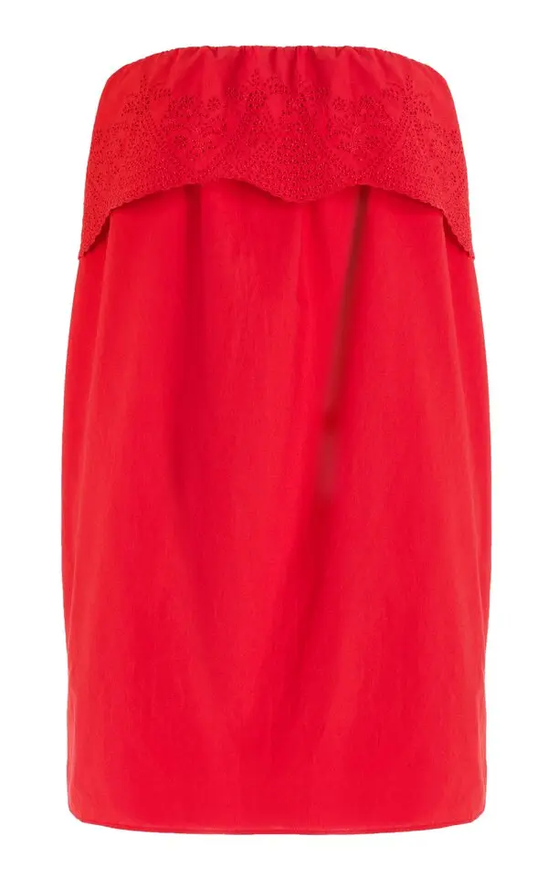 Posse Beryl Embroidered Cotton Mini Dress