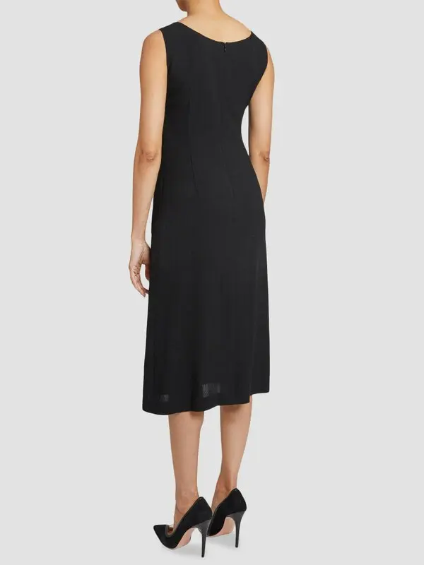 Santorelli Virgin Wool A-line Midi-dress