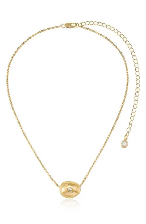 Ettika Crystal Dot Pebble Pendant Necklace - Gold