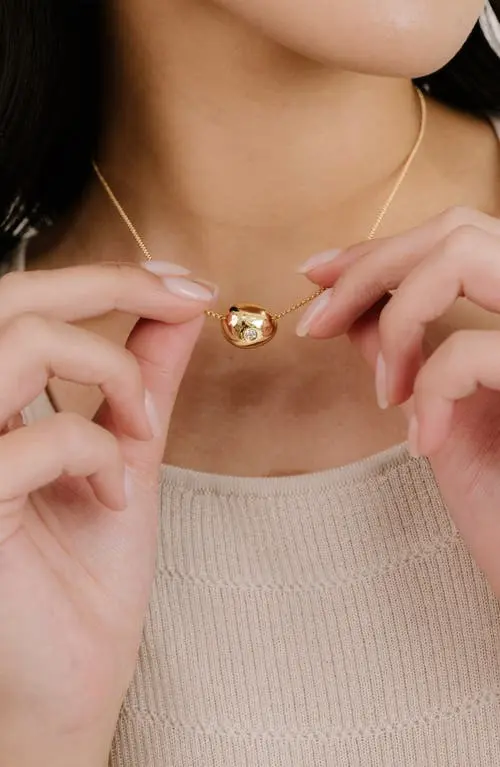 Ettika Crystal Dot Pebble Pendant Necklace