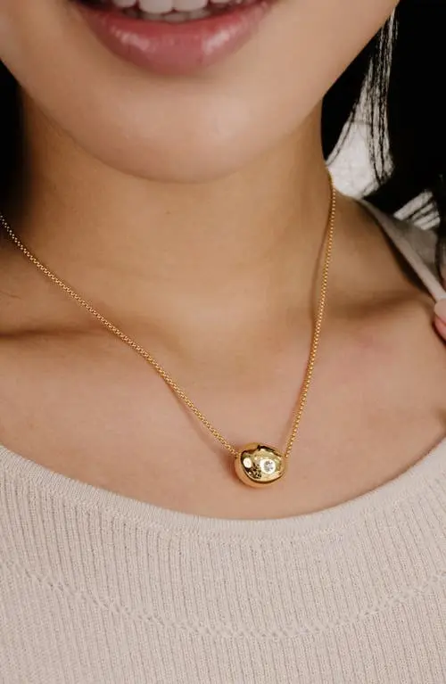 Ettika Crystal Dot Pebble Pendant Necklace