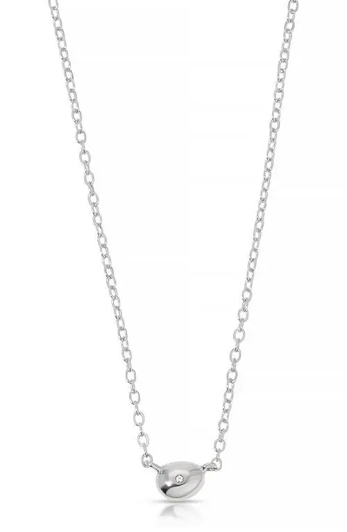 Ettika Polished Pendant Chain Necklace - Rhodium