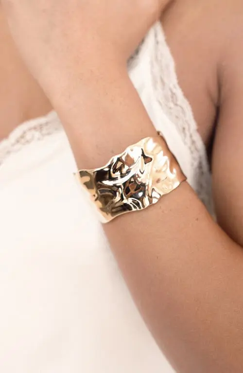 Ettika Thick Sculpted Cuff Bracelet - Gold