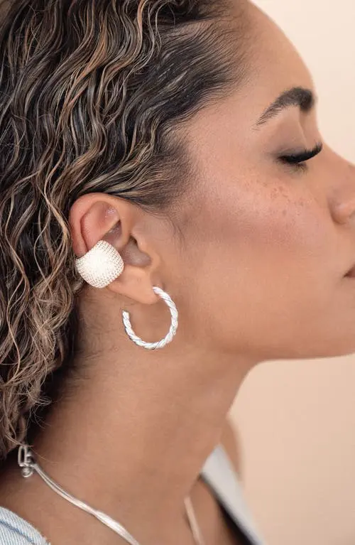 Ettika Pavé Cubic Zirconia Ear Cuff - Silver