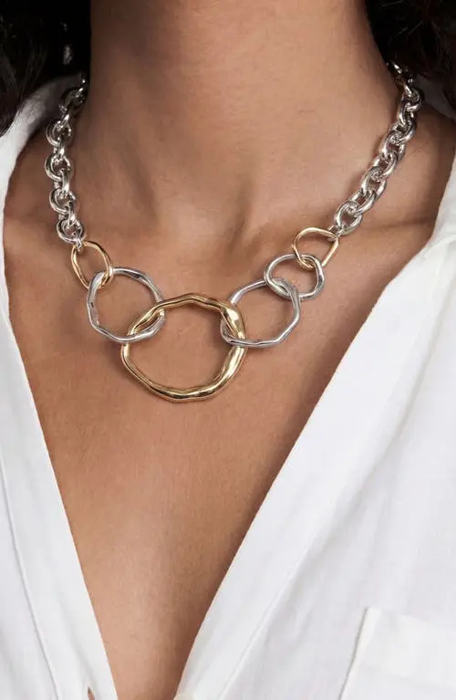 Ettika Interlocking Loop Necklace - Mixed Metal