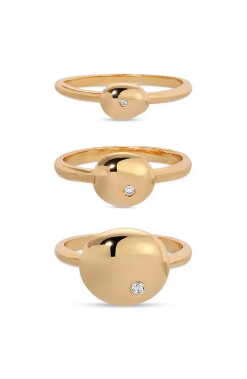 Ettika Set Of 3 Polished Rings - Gold