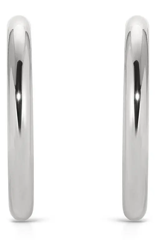 Ettika Classic Hoop Earrings - Rhodium